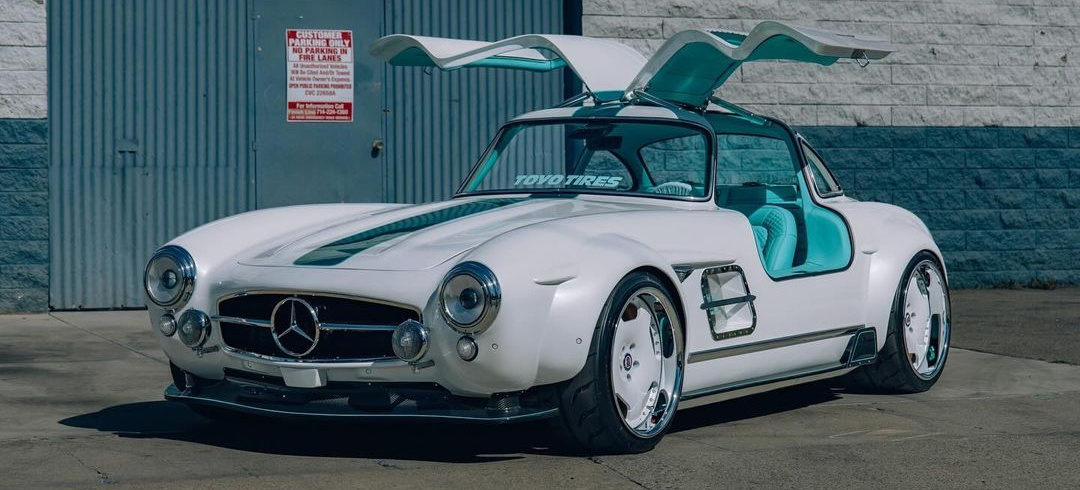 SEMA STAR: Mercedes 300 SL auf Tesla Model 3 Basis: Mercedes Hybrid ...